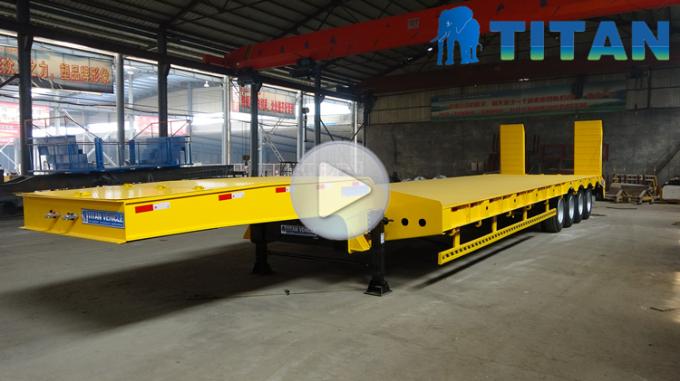 Titan 3 Axles Concave Beam Lowbed 60 Tons Low Deck Bed Trailer