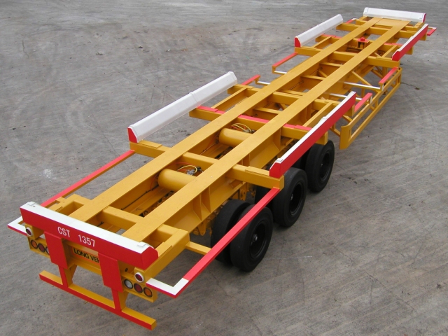 Efficient 45 Foot tri - axle 60 tons container trailer chassis for ...