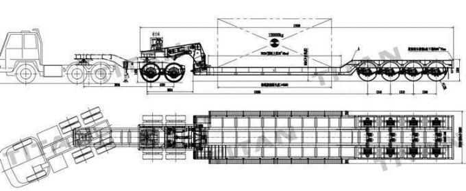 Hydraulic Multi Axle 150T RGN Mining Lowboy Trailer with Dolly